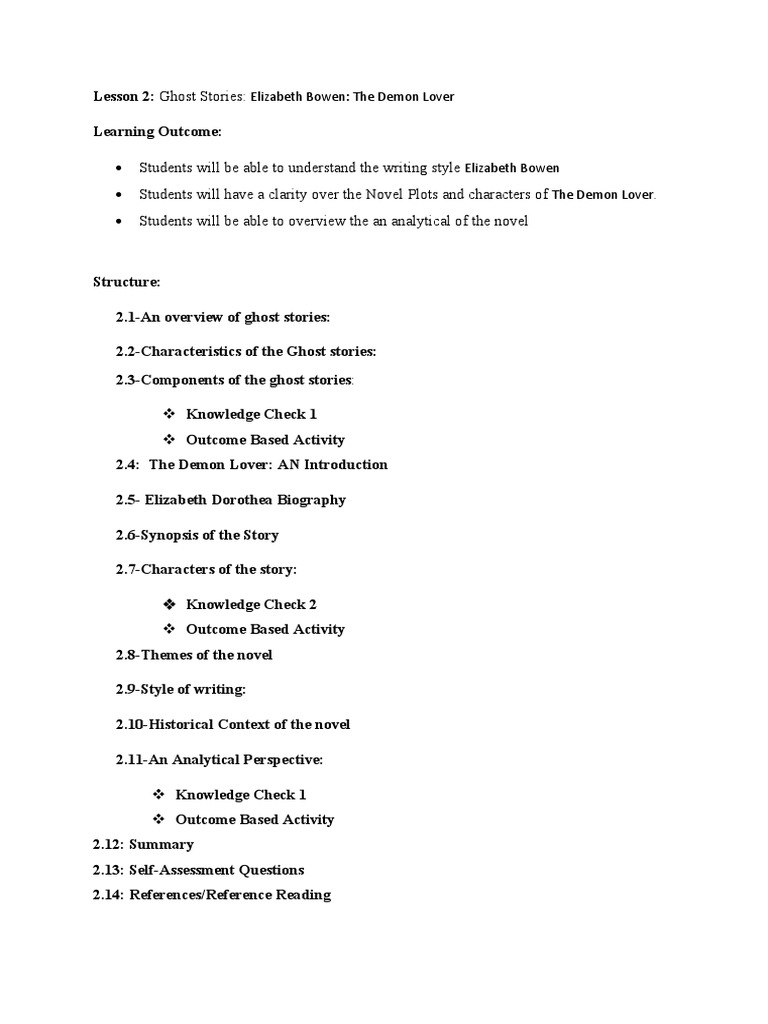 Elizabeth Bowen: The Demon Lover | PDF | Narration | Ghost Stories