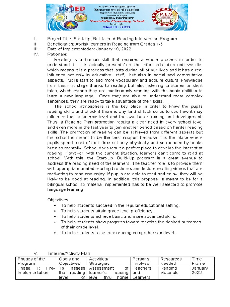 English Reading Proposal | PDF | Syllable | Consonant