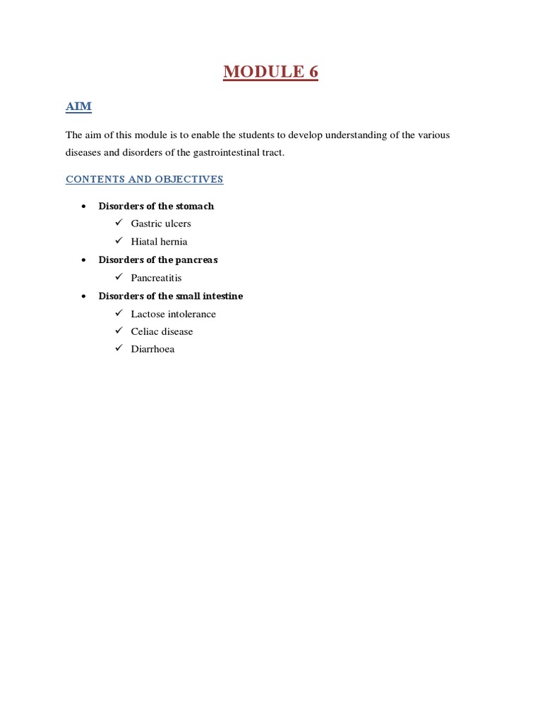 Module 6 Disorders of Digestive System | Download Free PDF | Human ...