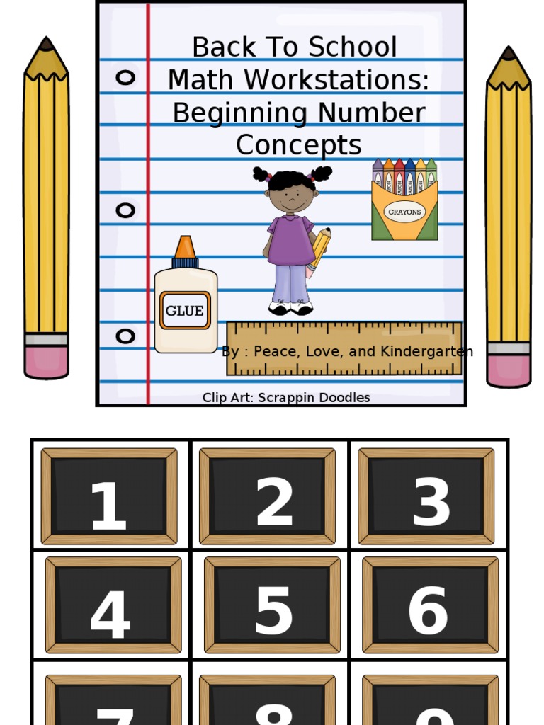 Back To School Math Workstations: Beginning Number Concepts: By: Peace ...