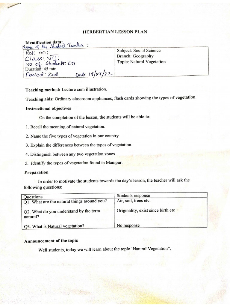 Herbertian Lesson Plan | PDF
