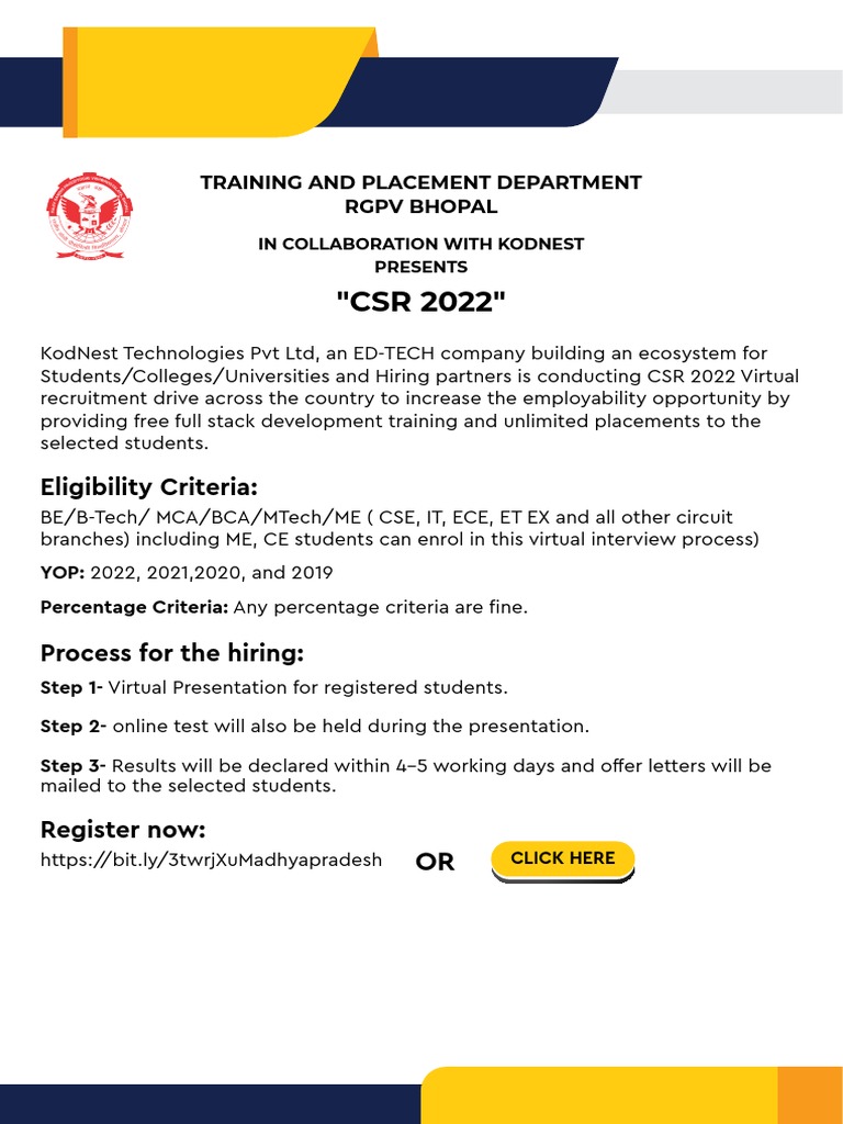 Eligibility Criteria:: in Collaboration With Kodnest Presents | PDF | Business