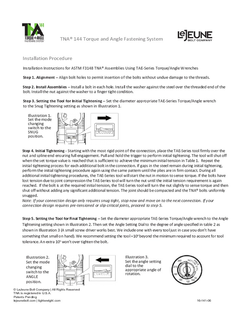 16-141-ASTM-F3148-TnA-144Torque-and-Angle-Installation-Procedure | PDF