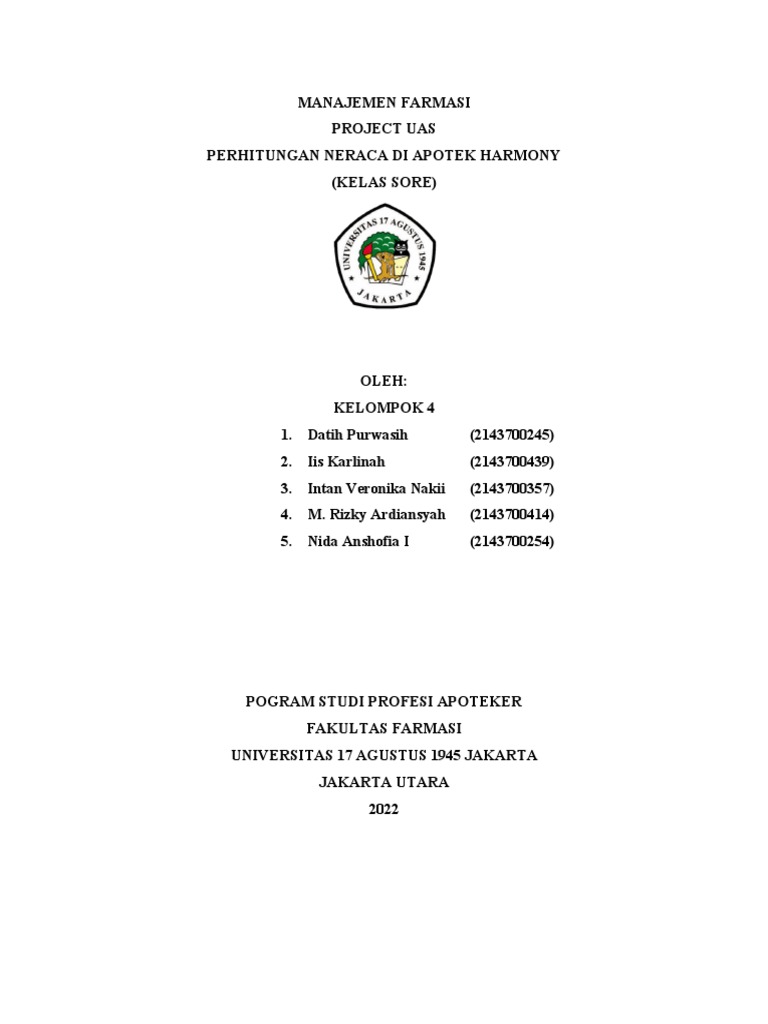 Project Uas Kelompok 4 | PDF | Pengelolaan Keuangan & Uang | Metode & Bahan Ajar