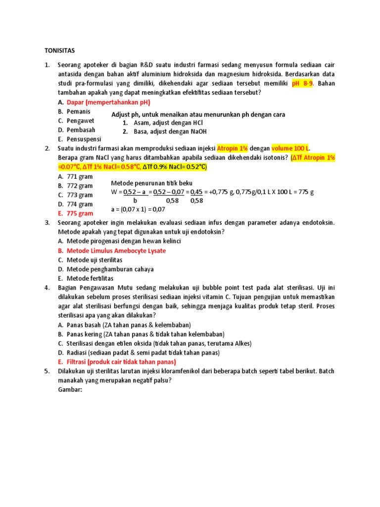 Formula Sediaan Isotonik NaCl | PDF