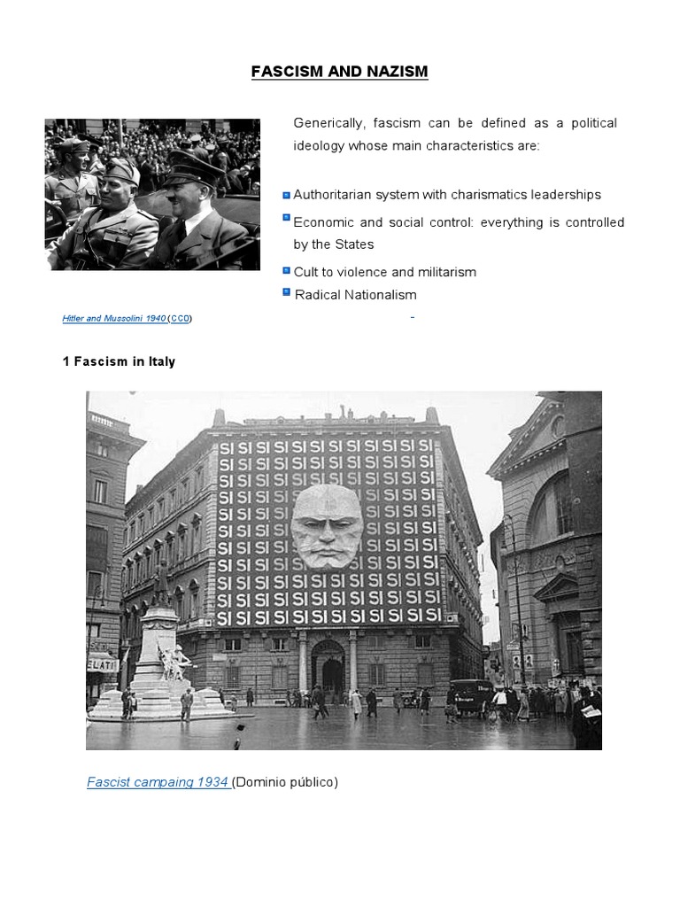 Fascism and nazism 4º ESO inglés | PDF | Benito Mussolini | Nazi Germany