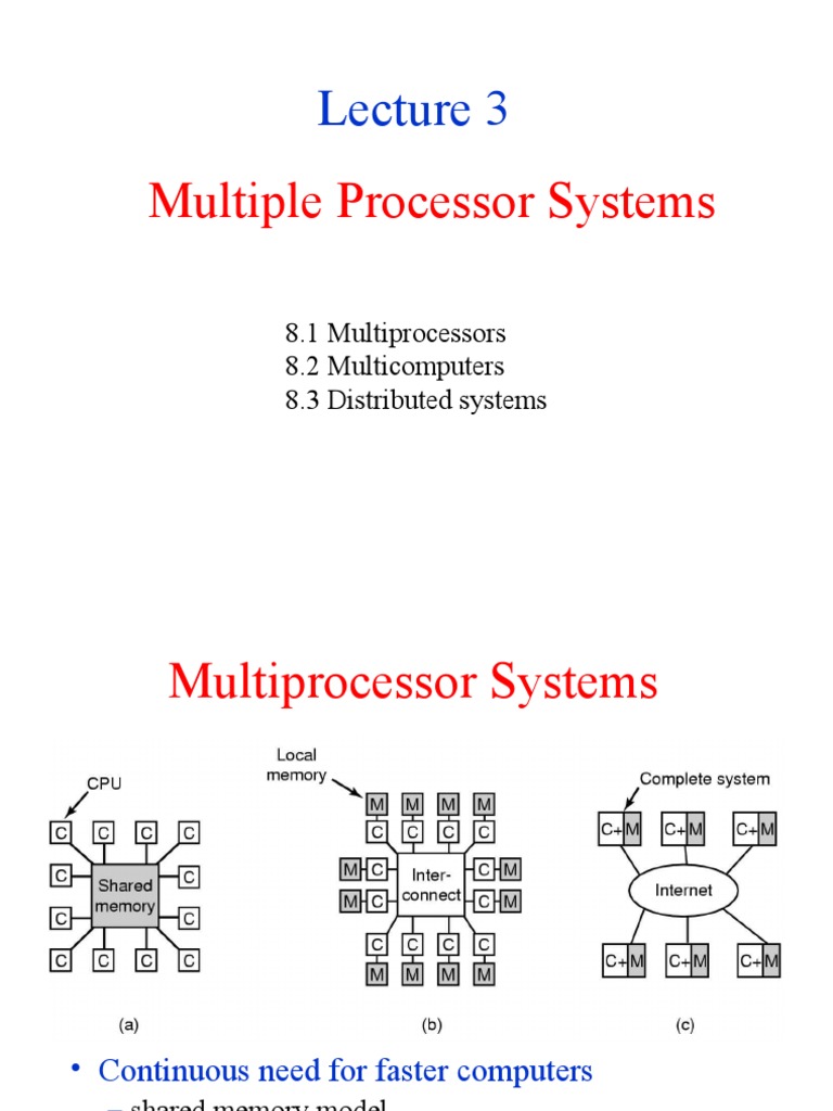 Lecture 3 Multiprocessor Vs Multicomputer Vs Ds Pdf Parallel Computing Central Processing Unit