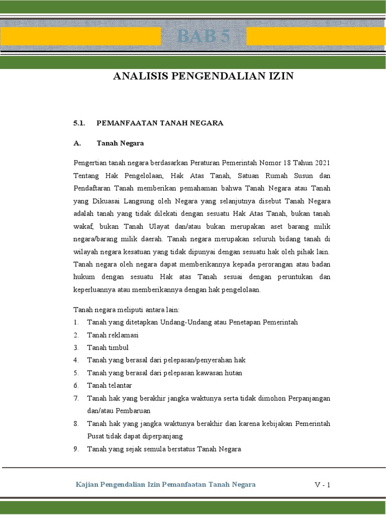05 - Bab 5 - Izin Tanah - LA | PDF