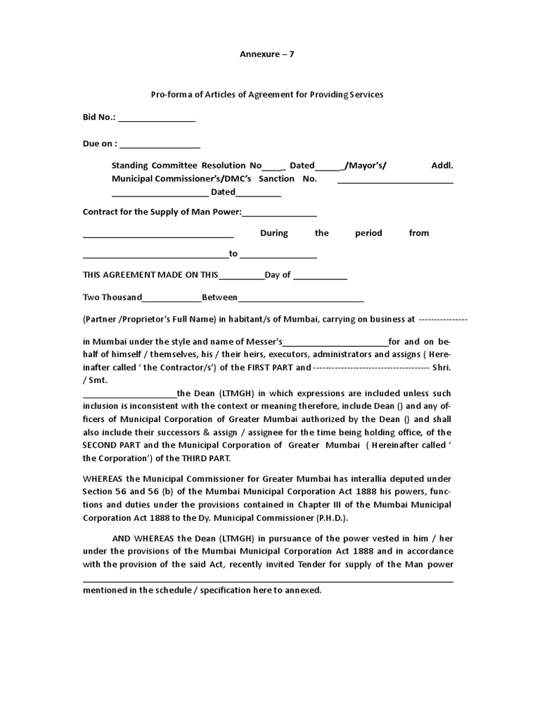 ANNEXURE - 7 Articles of Agreement. | PDF | Guarantee | Banks
