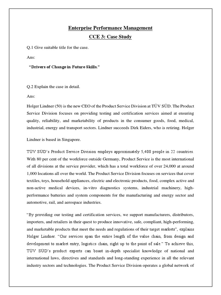 Enterprise Performance Management Case Study | PDF | Chief Financial ...