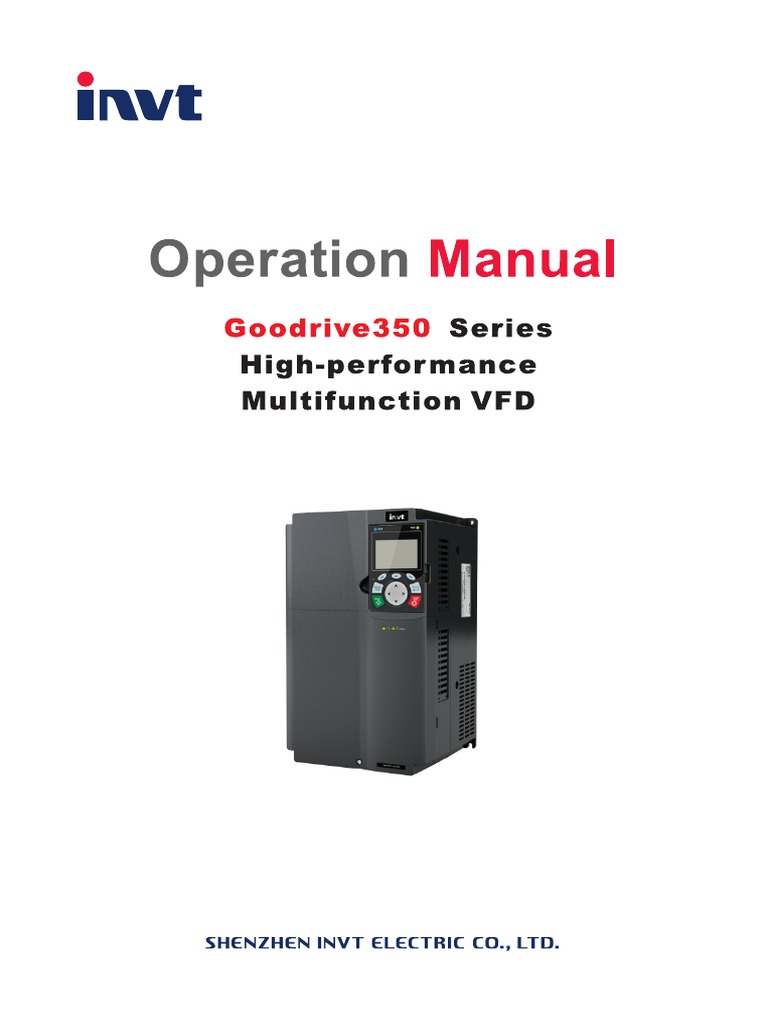GD350 Series VFD Manual - V1.1 | PDF | Electric Motor | Electrical Wiring