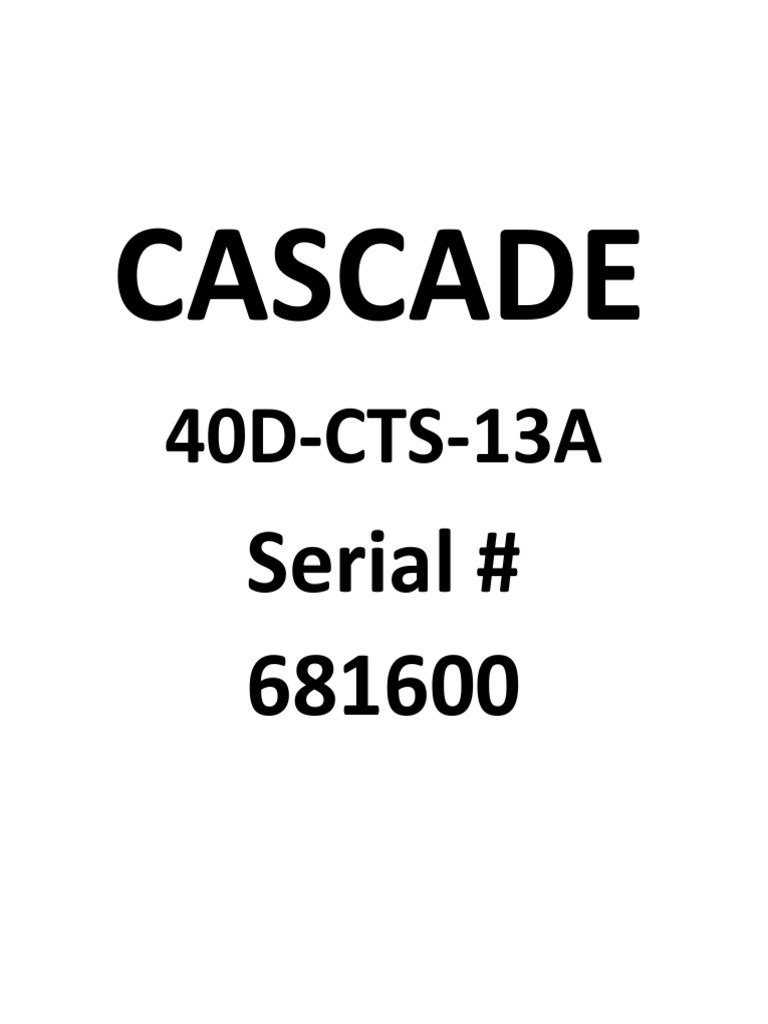 Cascade 40D-TC-13A - (SN - 681600) | PDF | Piston | Mechanical Engineering