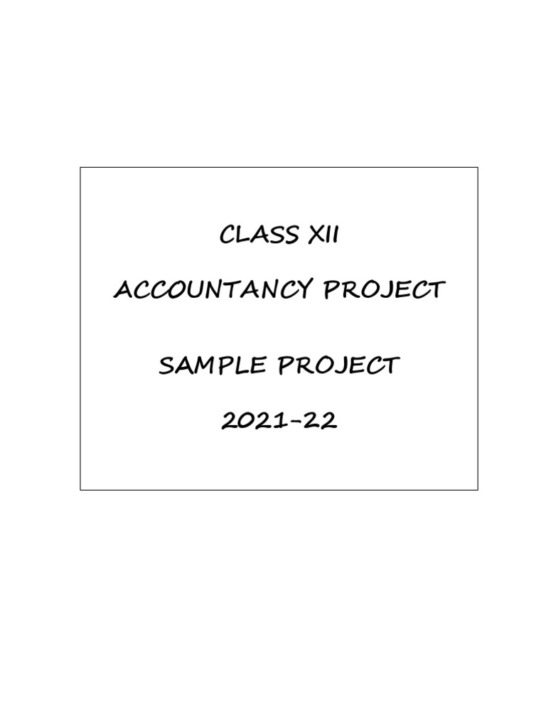 2021-22 Accountancy Class Xii Sample Project | PDF | Equity (Finance ...
