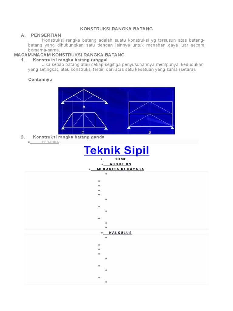 Konstruksi Rangka Batang dan Metode Gaya | PDF