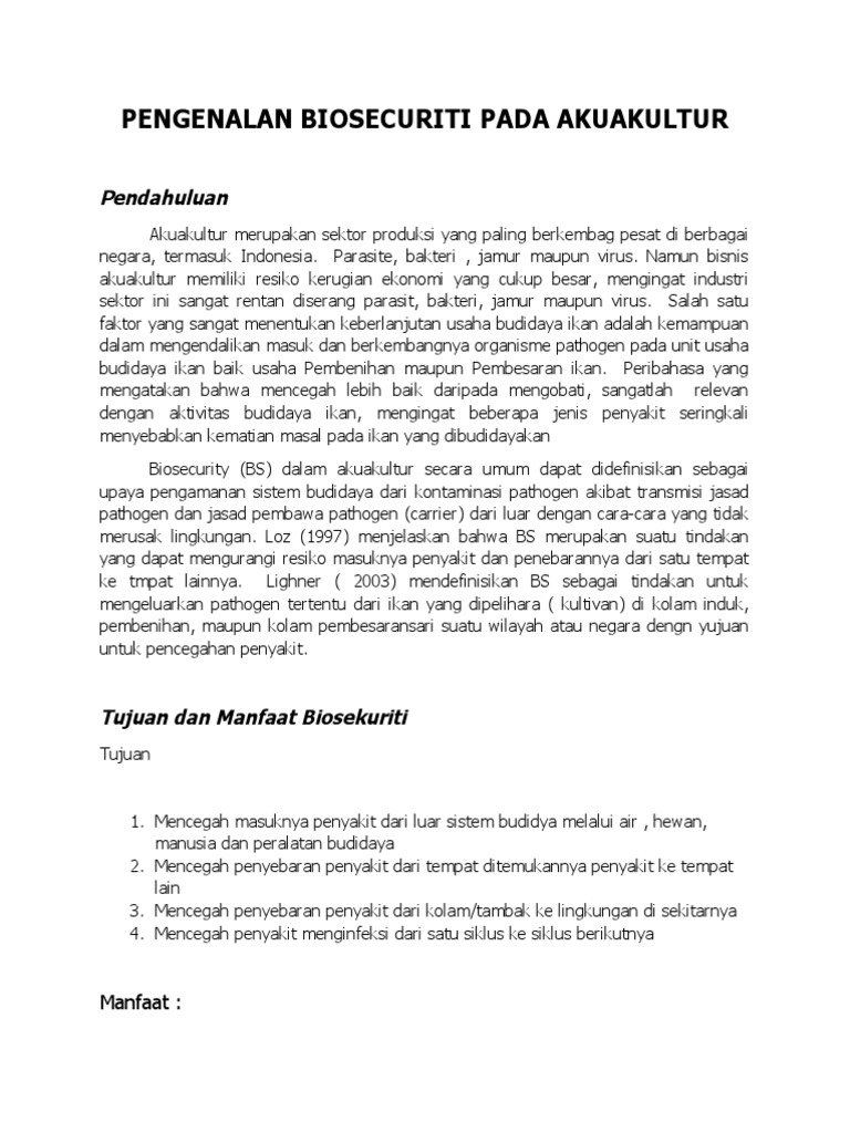 Biosecurity | PDF