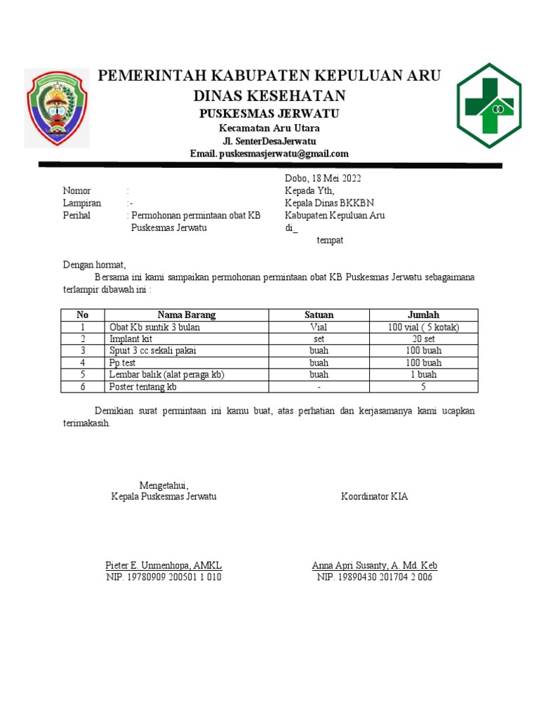 Surat Permintaan Obat kb-1 | PDF