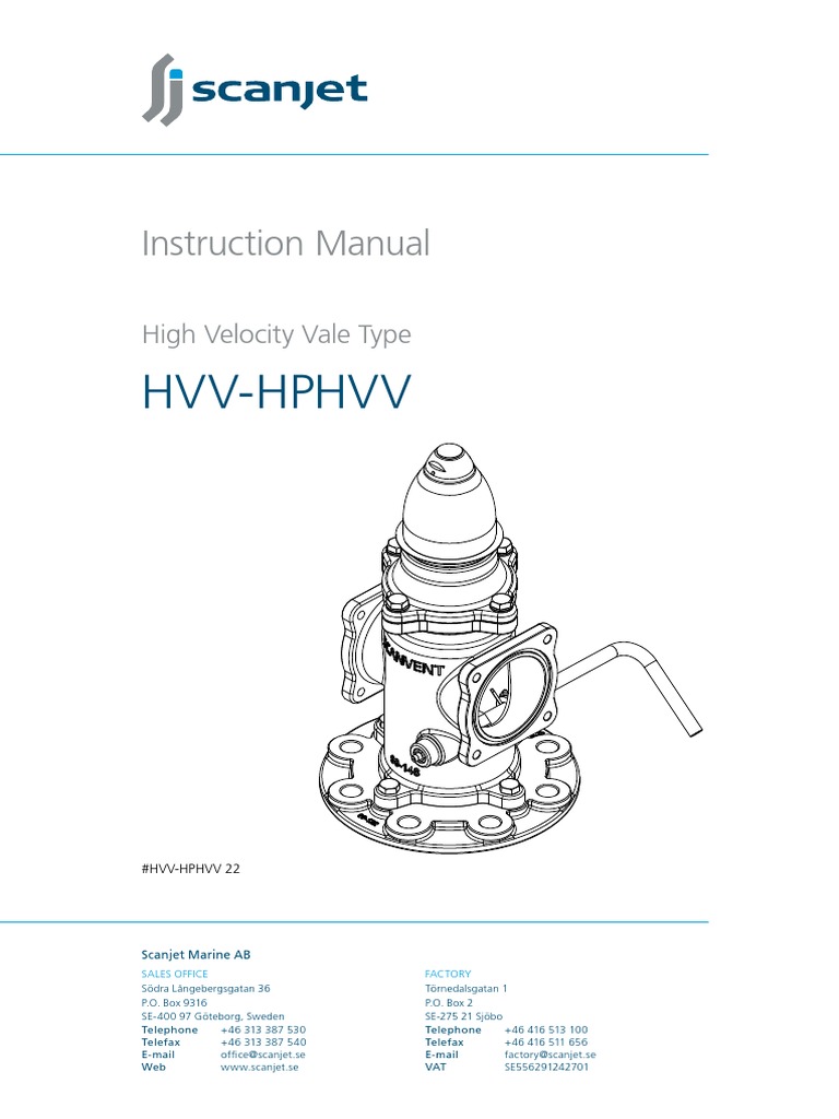 HVV-HPHVV: Instruction Manual | PDF | Valve | Pressure
