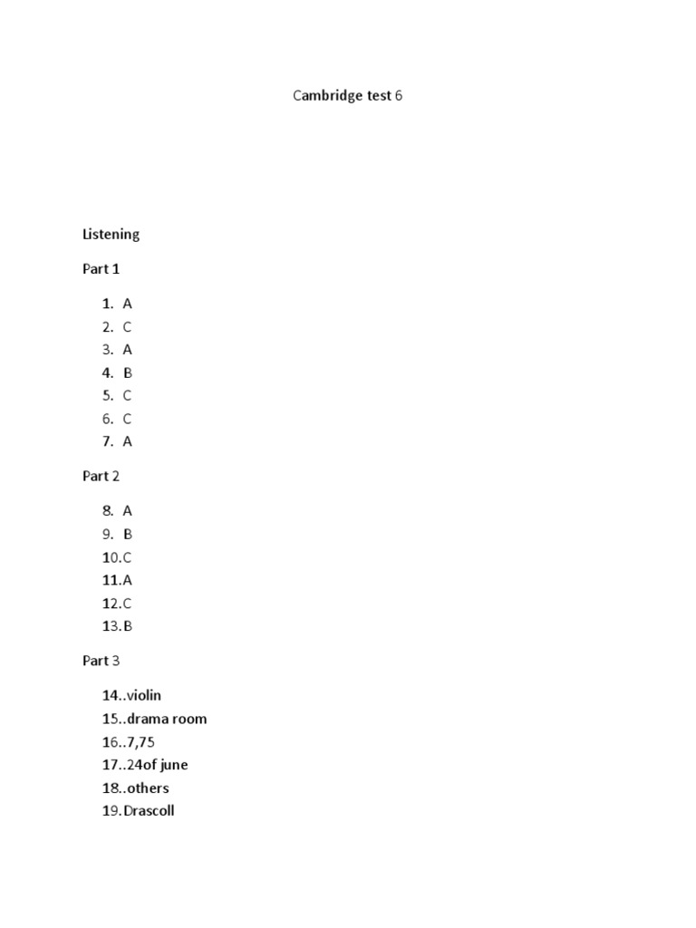 Cambridge Test 6 | PDF