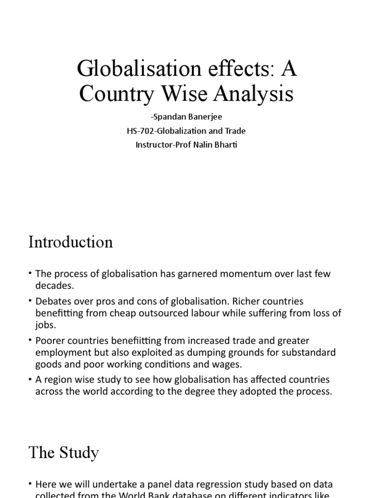 Globalisation Effects: A Country Wise Analysis | PDF