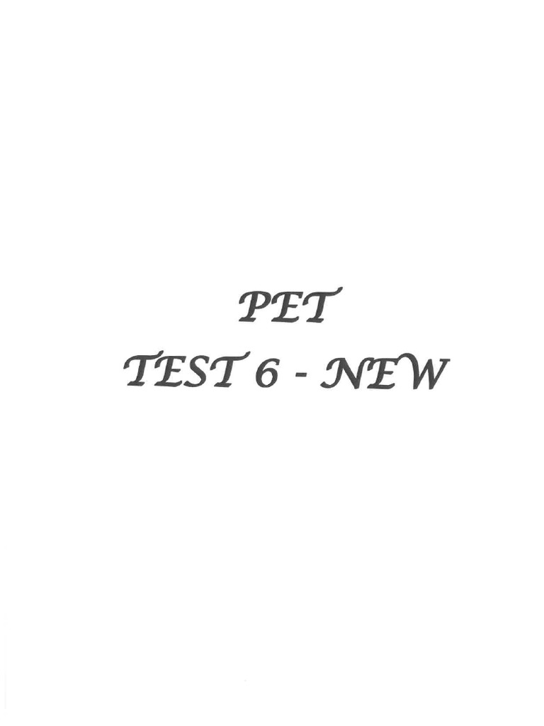 Test PET 6 - NEW | PDF