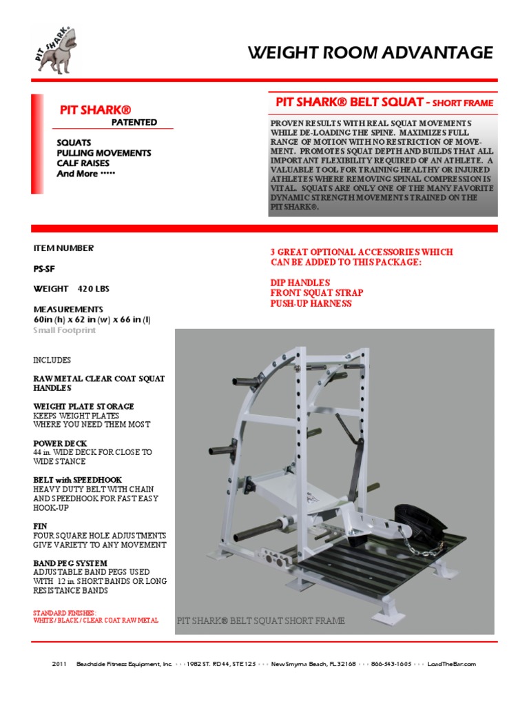 Weight Room Advantage: Pit Shark® Belt Squat - Pit Shark® | PDF ...