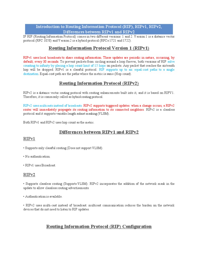 LECTURE 5 - ROUTING INFORMATION PROTOCOL | PDF | Routing | Computer Network