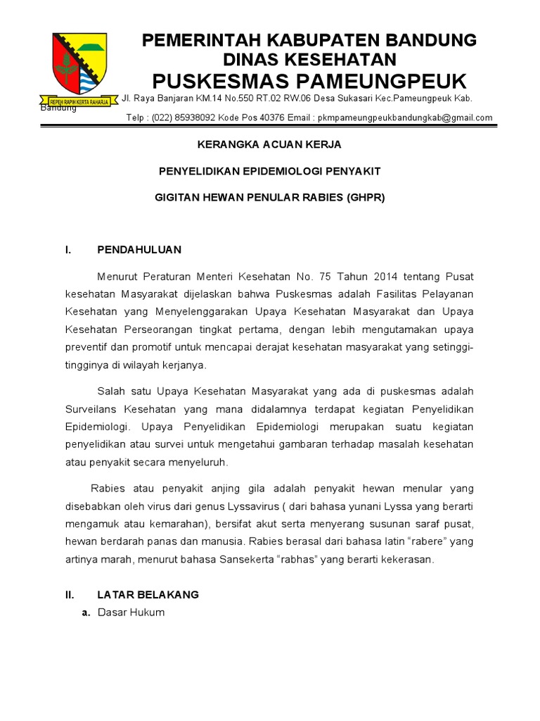 Kerangka Acuan Kerja Pe GHPR | PDF