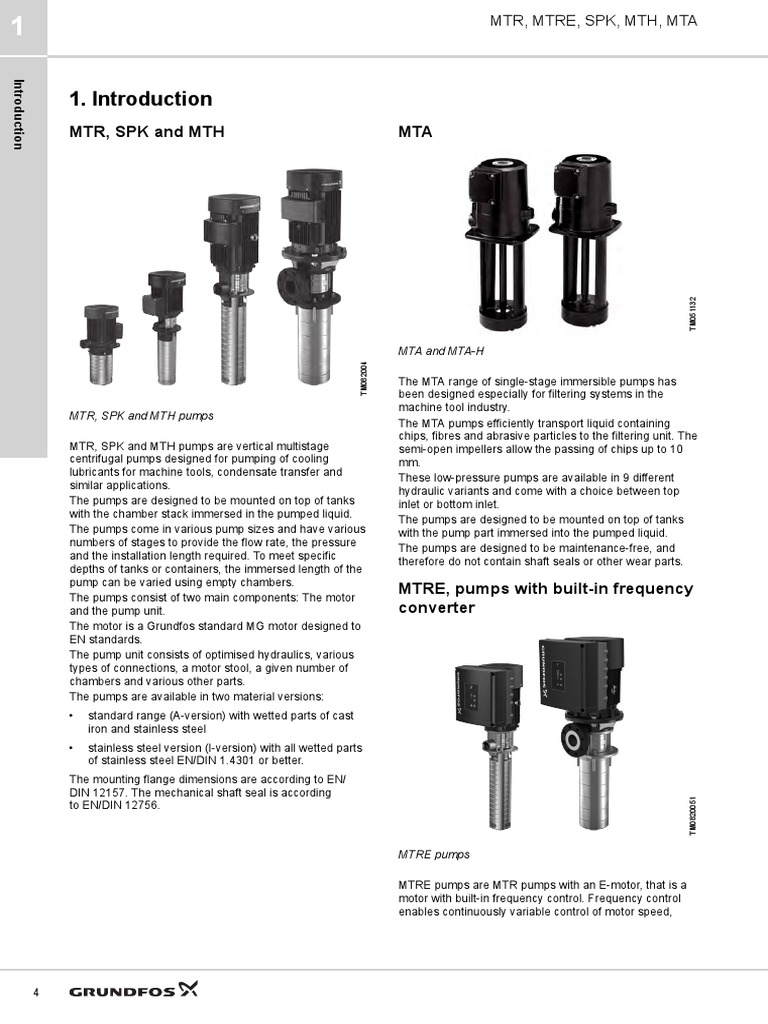 MTR, SPK and MTH MTA | PDF | Pump | Filtration