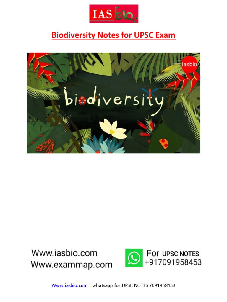 Biodiversity Notes For UPSC Exam | PDF | Biodiversity | Pollination