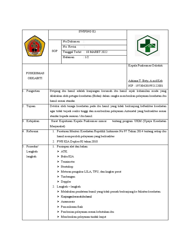 Sop Swiping k1 | PDF