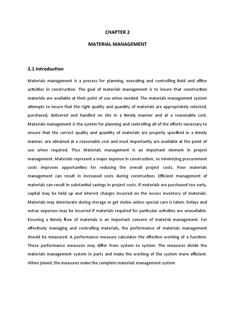 Chapter 2 Material Management | PDF | Inventory | Procurement