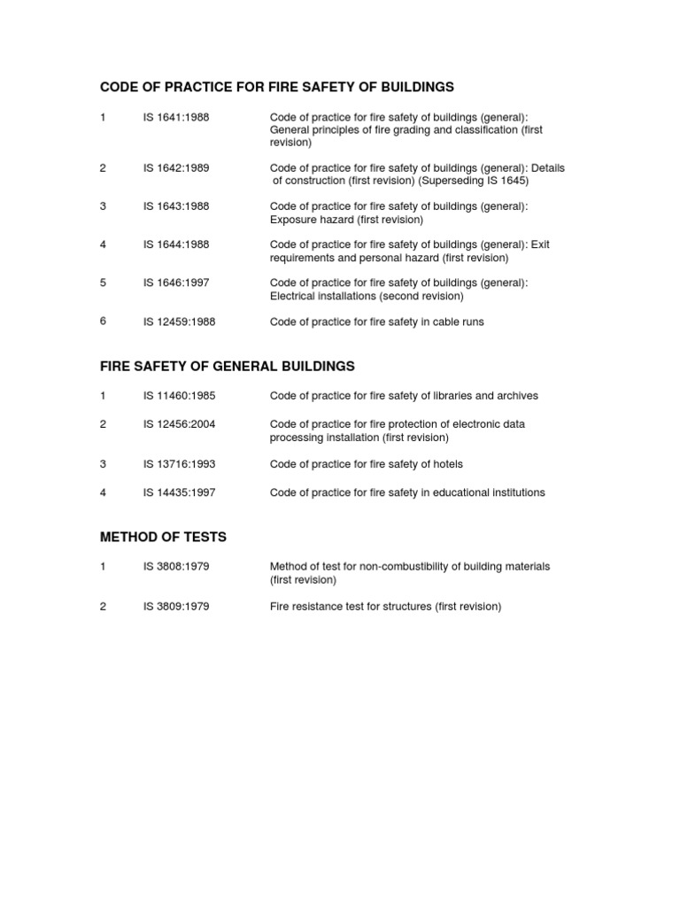 Is Code For Fire | PDF | Fire Safety | Safety