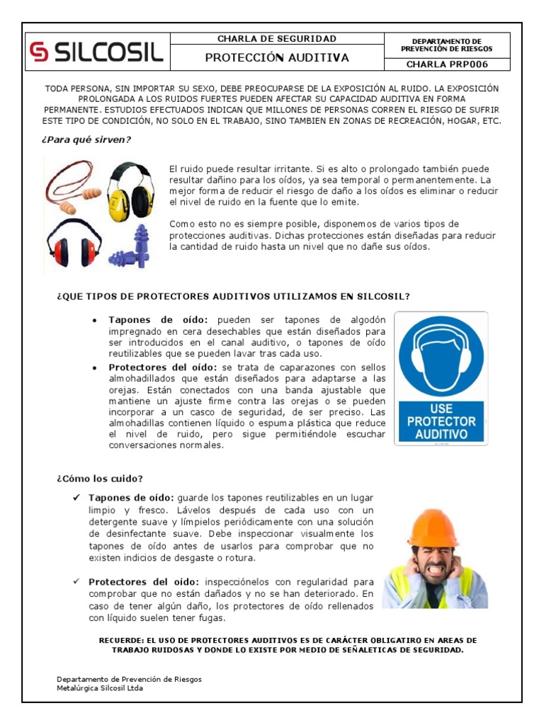 Charla 5 Minutos - PRP006 Protección Auditiva | PDF | Oído