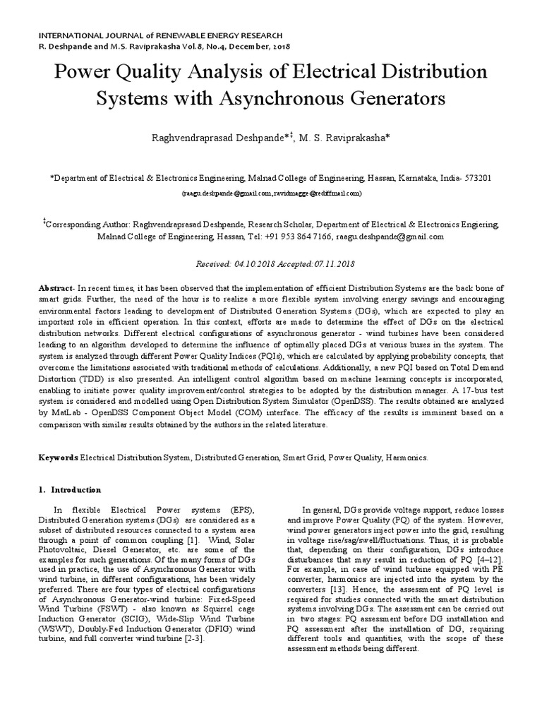 IJRER Published | PDF | Distributed Generation | Electric Generator