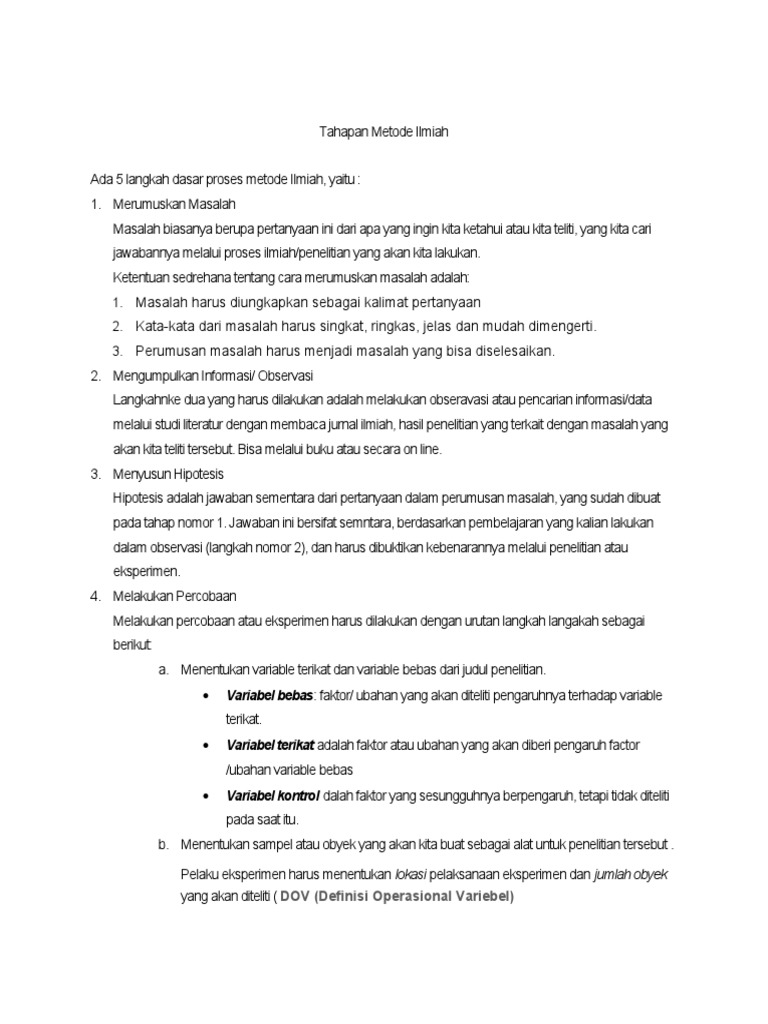 Langkah-Langkah Metode Ilmiah Efektif | PDF | Karier & Perkembangan | Pengembangan Diri