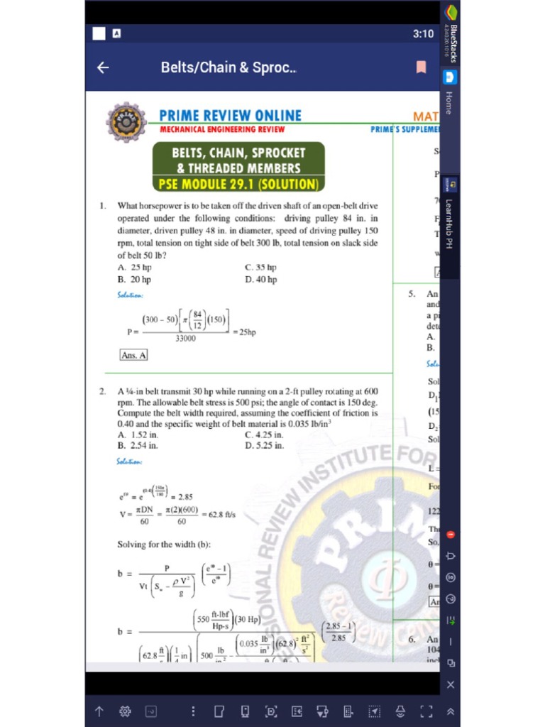 Belts, Chains and Threaded Members | PDF