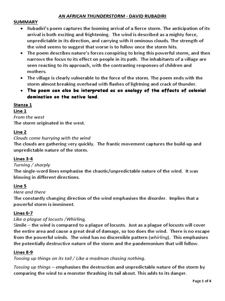 An African Thunderstorm | PDF | Lightning | Wound