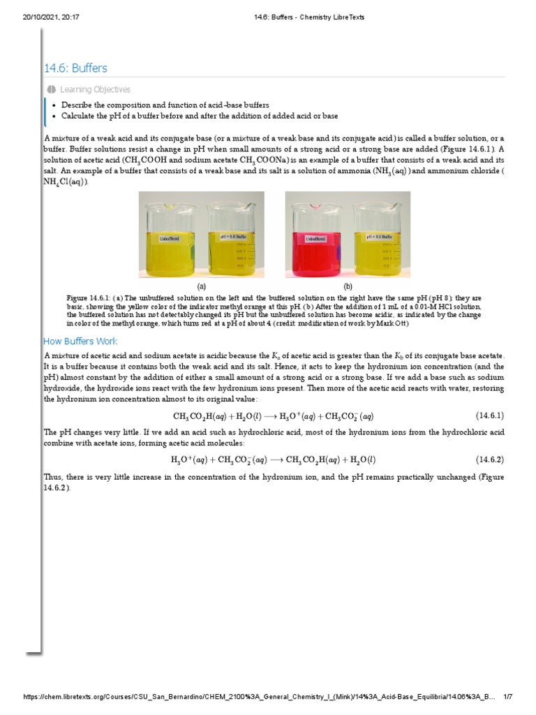 Buffers - Chemistry LibreTexts | PDF | Buffer Solution | Ammonium
