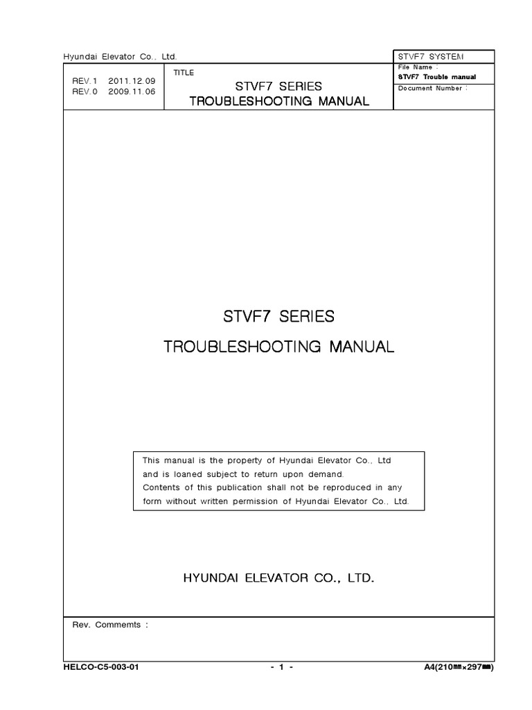 Stvf7 Troubleshooting Manuel English | PDF | Elevator | Electrical ...