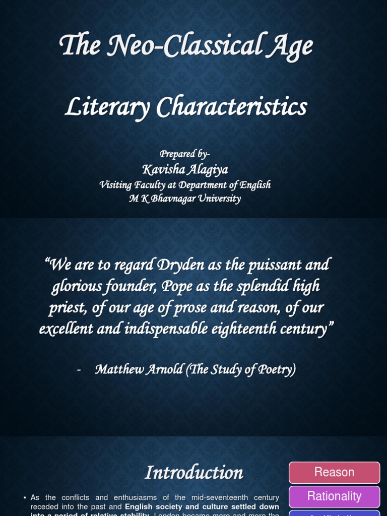 Literary Characteristics - The Neo-Classical Age | PDF | Novels | Laurence Sterne