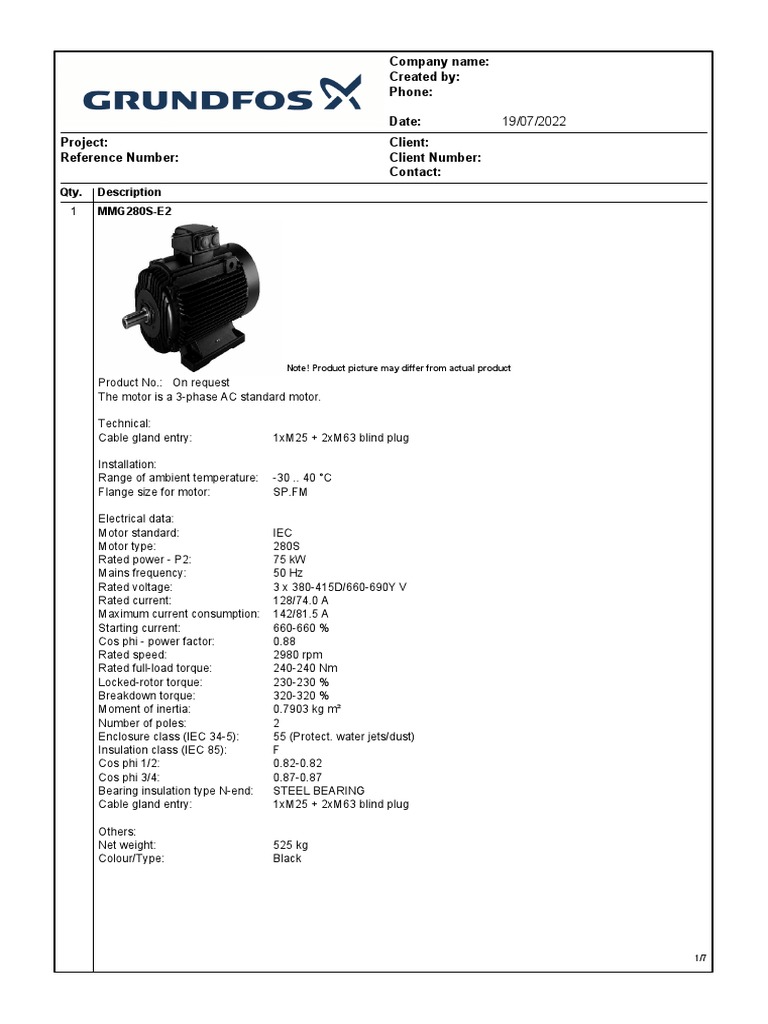 Company Name: Created By: Phone: Date: Project: Reference Number ...