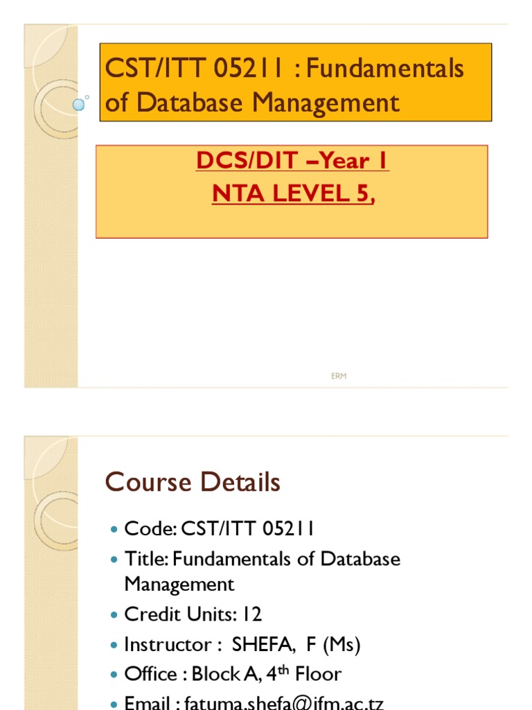 Fundamentals of Database Management: An Introduction to Database ...