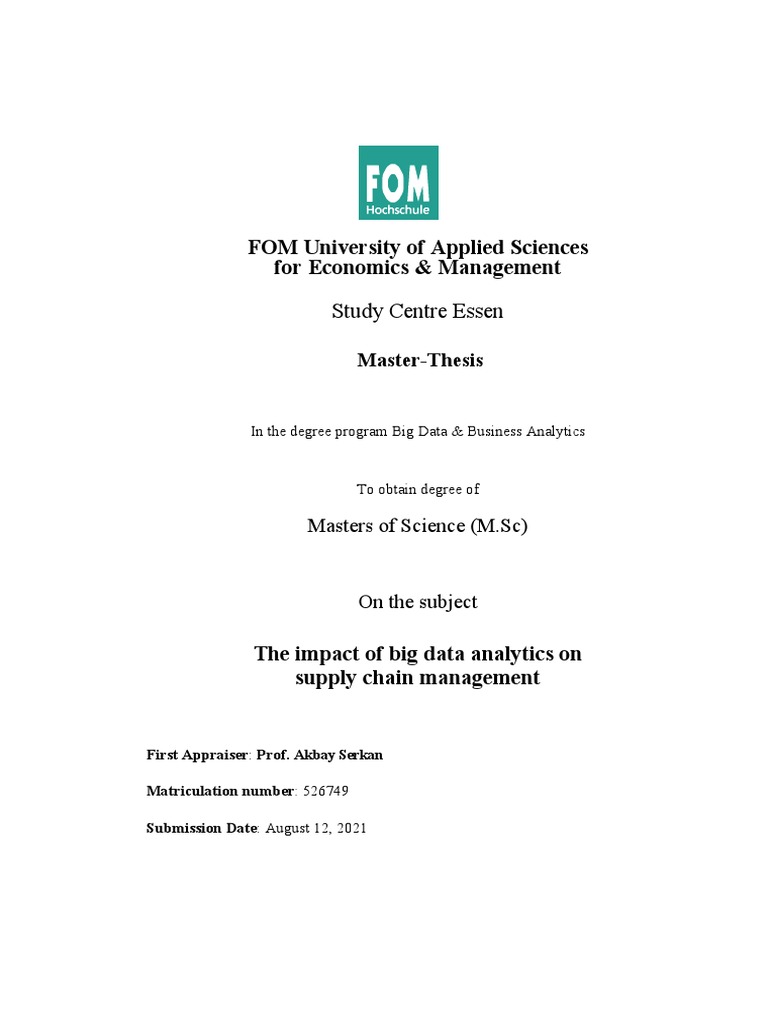 MSC Thesis | PDF | Analytics | Supply Chain Management