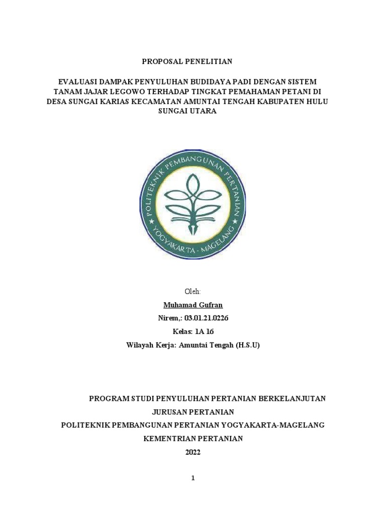 PROPOSAL PENELITIAN Gufran | PDF