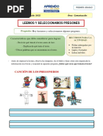 FICHA DE LOS PREGONES 2do Grado | PDF