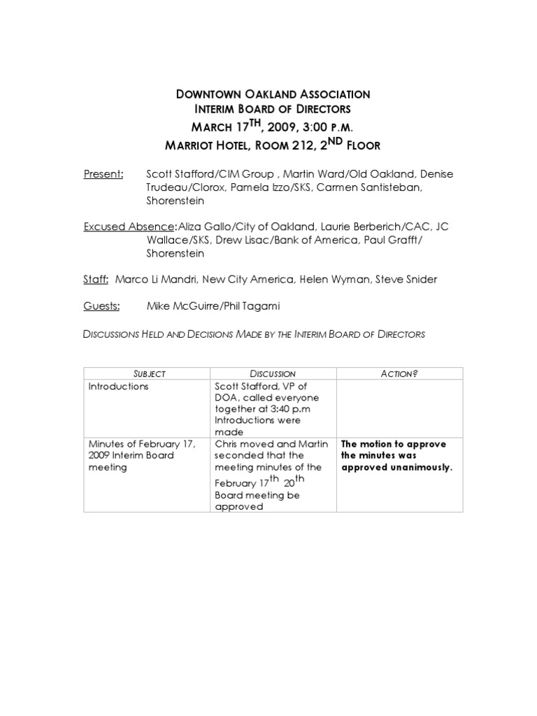 DOA Board Meeting March 17, 2009 Meetings | PDF | Taxicab | Transport