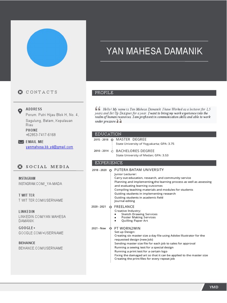 15 Template CV Word Gratis Professional Word Resume | PDF | Behavior ...