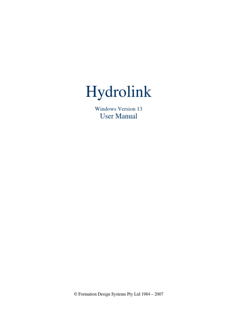 Hydrolink: User Manual | PDF | Menu (Computing) | File Format
