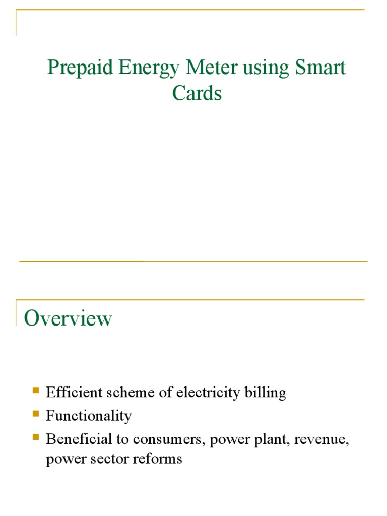 Smart Card Prepaid Energy Meter System | PDF | Smart Card | Electrical ...