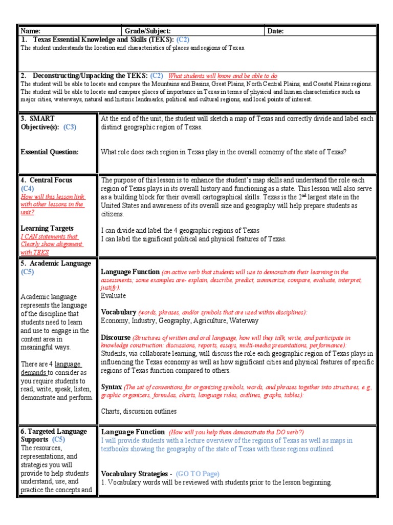Edtpa Lesson Plan Guide LPG 2 | PDF | Educational Assessment | Learning
